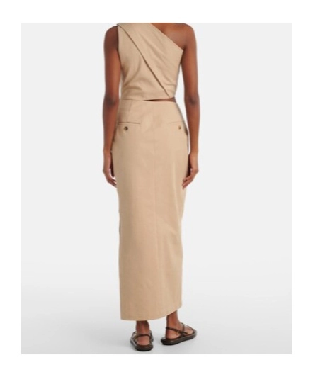 Max Mara Cutout Cotton-blend Twill Maxi Dress