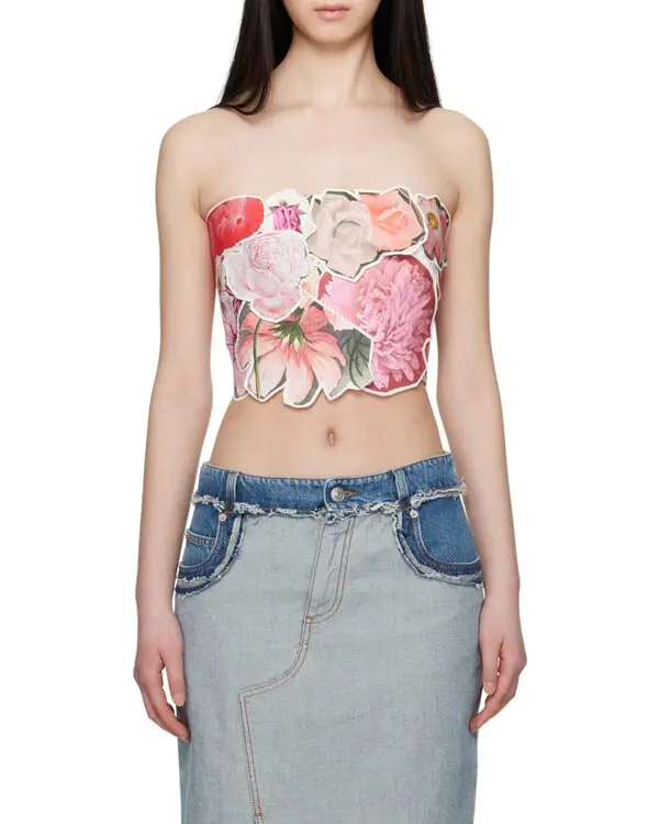 Marni Floral Pattern Printed Tube Top