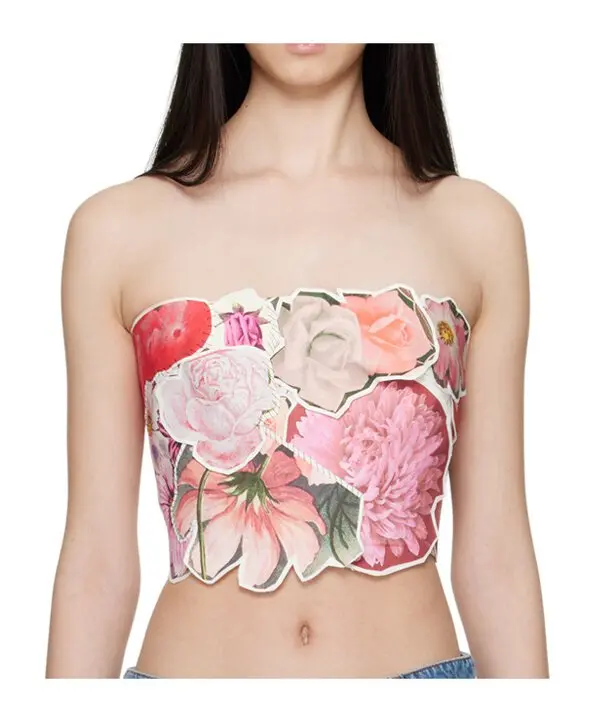 Marni Floral Pattern Printed Tube Top