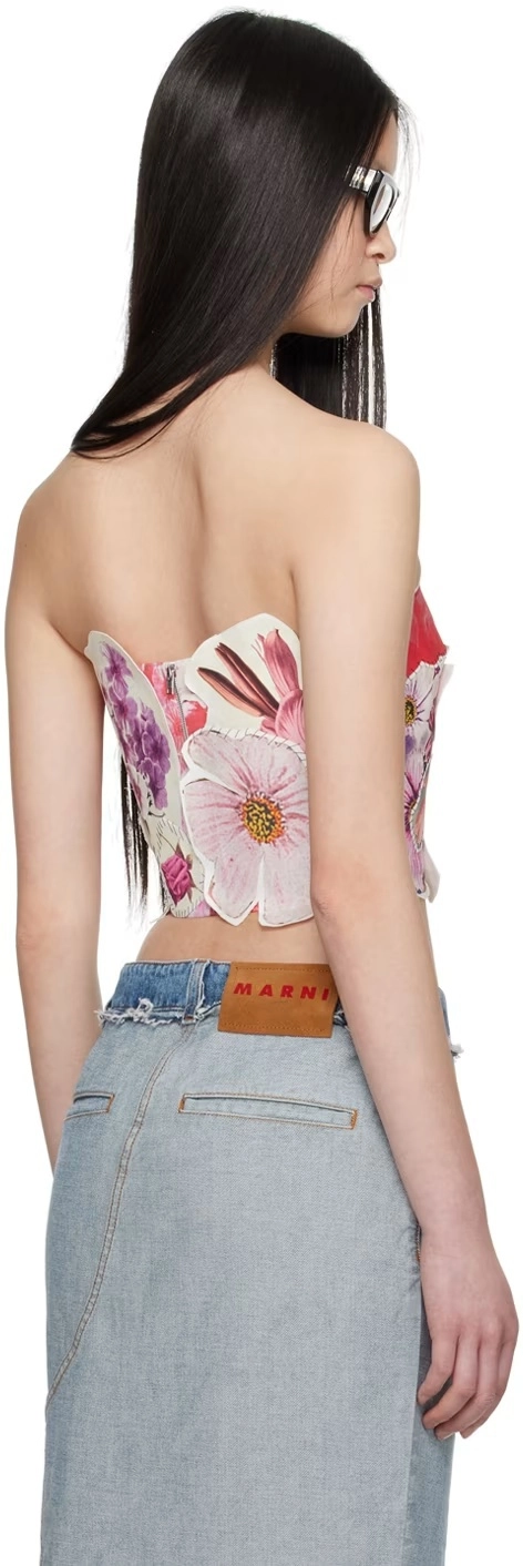 Marni Floral Pattern Printed Tube Top