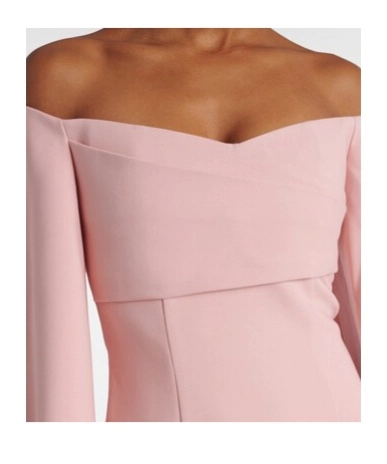 Solace Rina Off-shoulder Crepe And Satin Gown