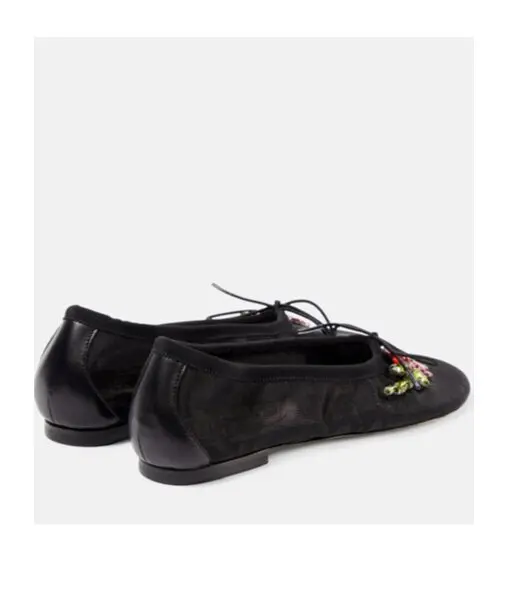 Simone Rocha Bow-detail Embellished Ballet Flats