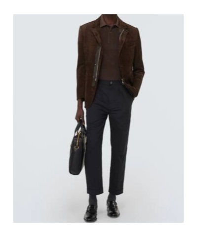 TOM FORD Leather-trimmed Suede Blazer