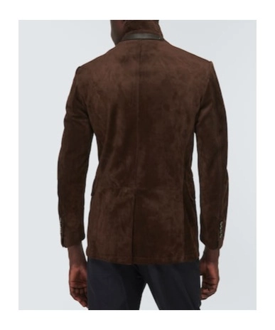 TOM FORD Leather-trimmed Suede Blazer
