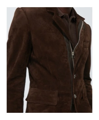 TOM FORD Leather-trimmed Suede Blazer