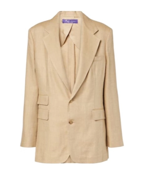 Ralph Lauren Russel Silk And Linen Blazer - Nude