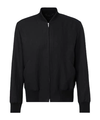 LARDINI Linen Bomber Jacket - Black