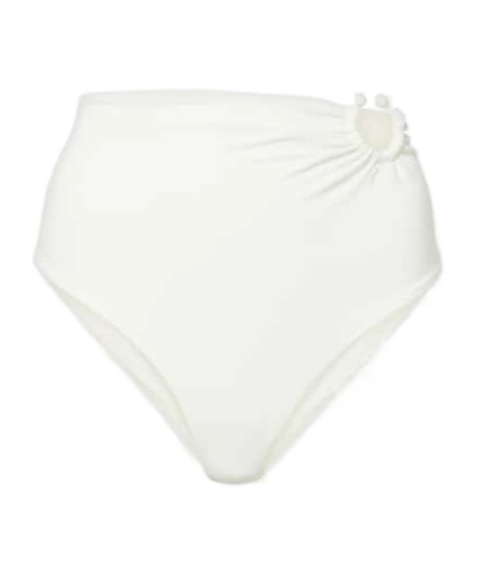 Johanna Ortiz Marinera Ruched Bikini Bottoms - White