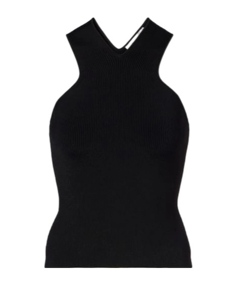 Altuzarra Trina Ribbed-knit Top - Black