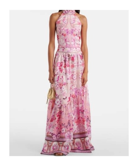 Camilla Floral Embellished Silk Halterneck Top