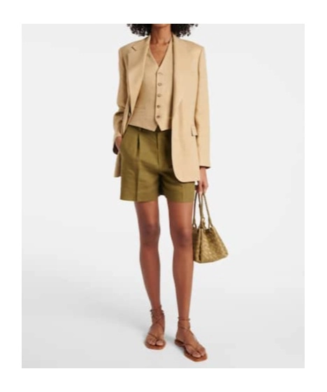 Ralph Lauren Tracy Pleated Linen Shorts