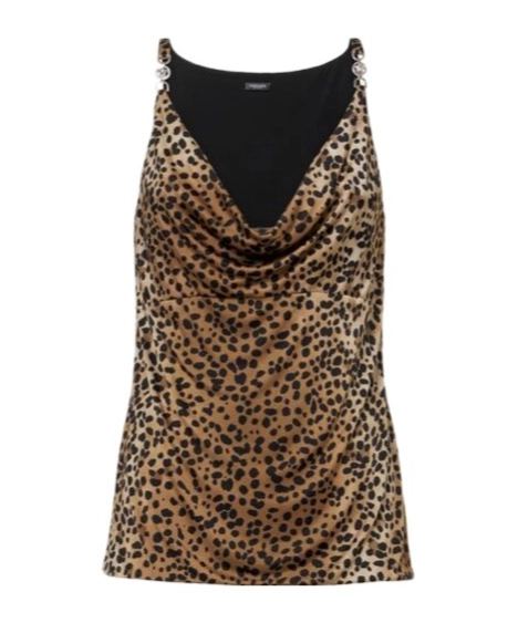 Versace Medusa '95 Leopard-print Draped Top - Brown