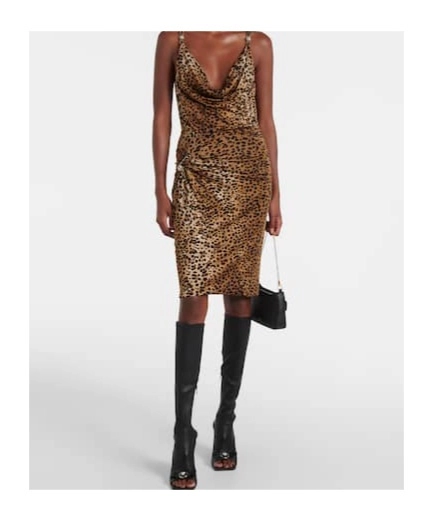 Versace Medusa '95 Leopard-print Draped Top