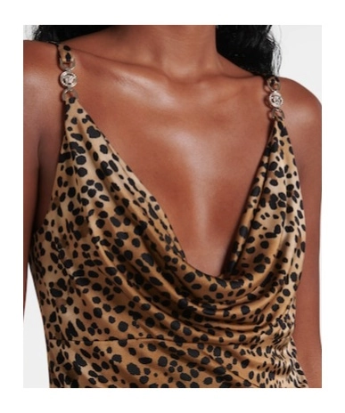 Versace Medusa '95 Leopard-print Draped Top
