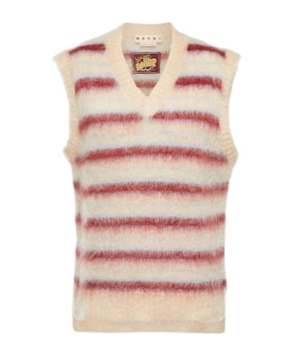 Marni Striped Wool-blend Sweater Vest - Nude