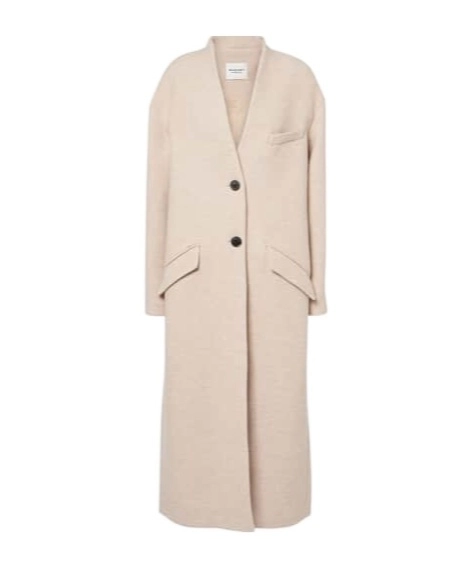 Isabel Marant Étoile Collarless Long Wool Coat - Nude