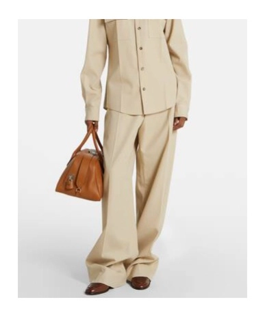 TOD'S Wool And Cotton Wide-leg Pants