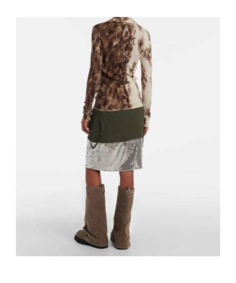 Attico Printed Cashmere And Silk Polo Sweater