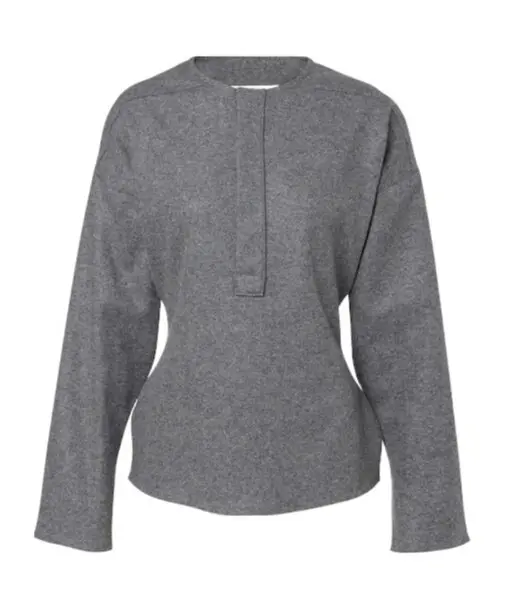 Victoria Beckham Wool And Cashmere Henley Shirt - Gray