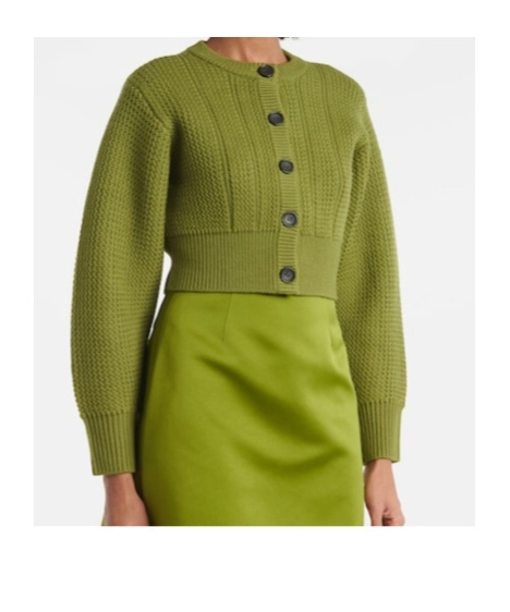 EMILIA WICKSTEAD Albert Cropped Wool Cardigan