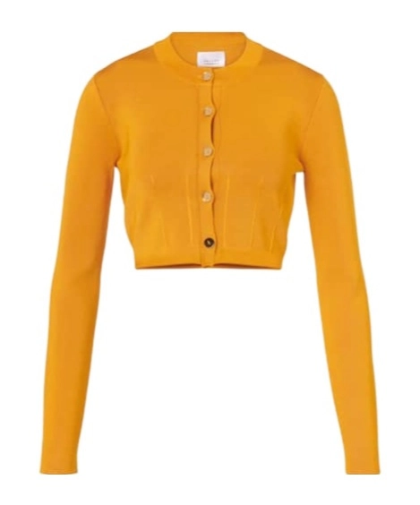 Galvan Atalanta Cropped Cardigan - Yellow