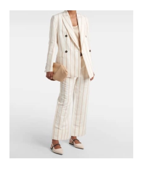 Brunello Cucinelli Striped Linen And Cotton Blazer