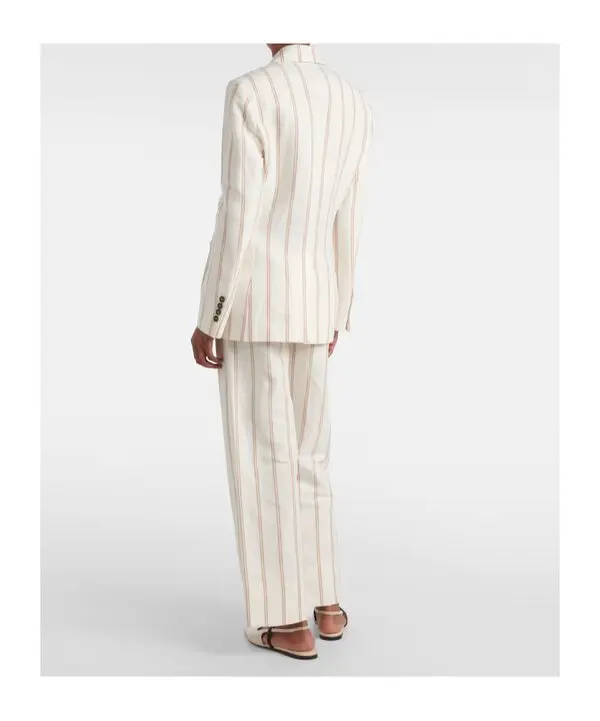 Brunello Cucinelli Striped Linen And Cotton Blazer