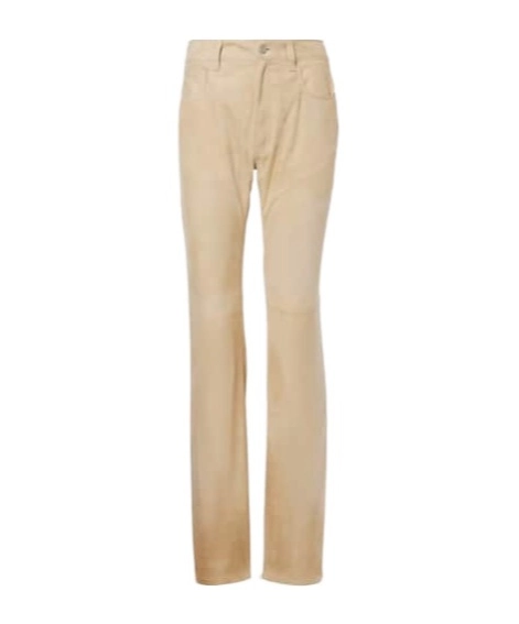 Ralph Lauren Scottie Low-rise Leather Straight Pants - Nude