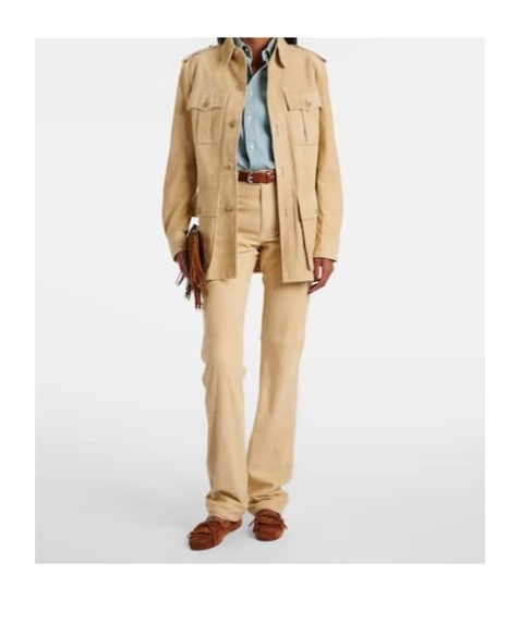 Ralph Lauren Scottie Low-rise Leather Straight Pants