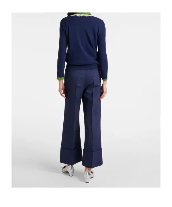 Valentino Garavani Lace-trimmed Virgin Wool Cardigan