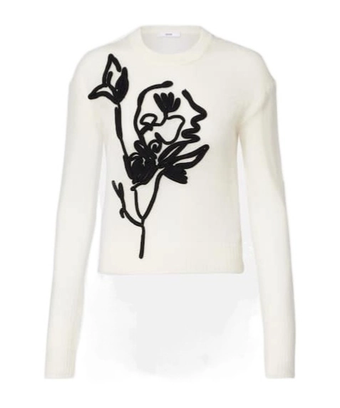 Erdem Embroidered Alpaca And Wool-blend Sweater - White