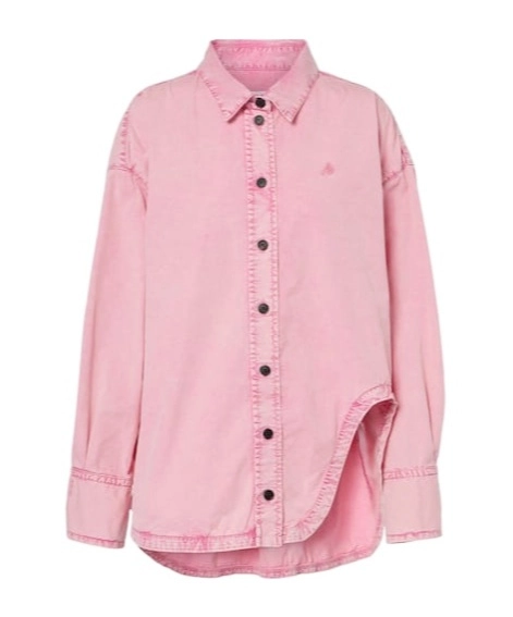 Attico Diana Asymmetric Cotton Canvas Overshirt - Pink