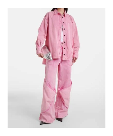 Attico Diana Asymmetric Cotton Canvas Overshirt
