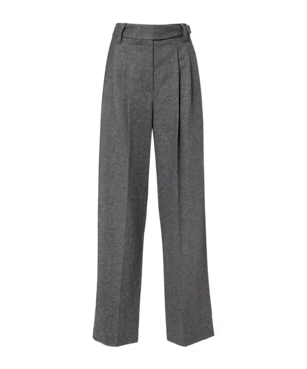 Brunello Cucinelli Pleated Wool And Cashmere Wide-leg Pants - Grey