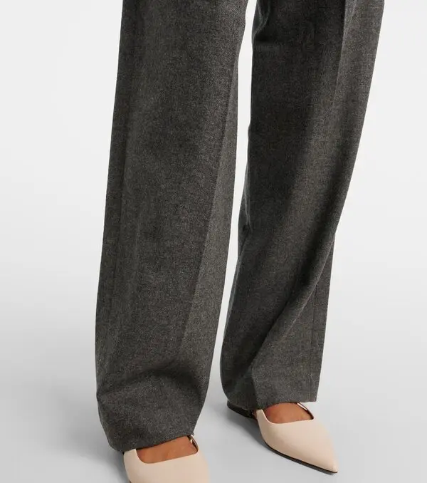 Brunello Cucinelli Pleated Wool And Cashmere Wide-leg Pants
