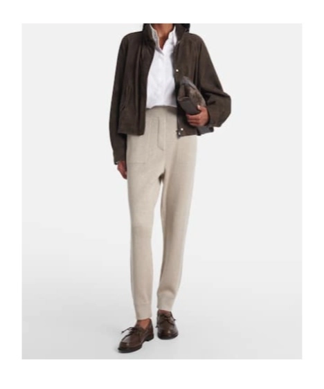 Brunello Cucinelli Ribbed-knit Cashmere-blend Tapered Pants