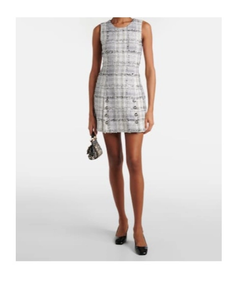 Dolce & Gabbana Checked Lamé Tweed Minidress