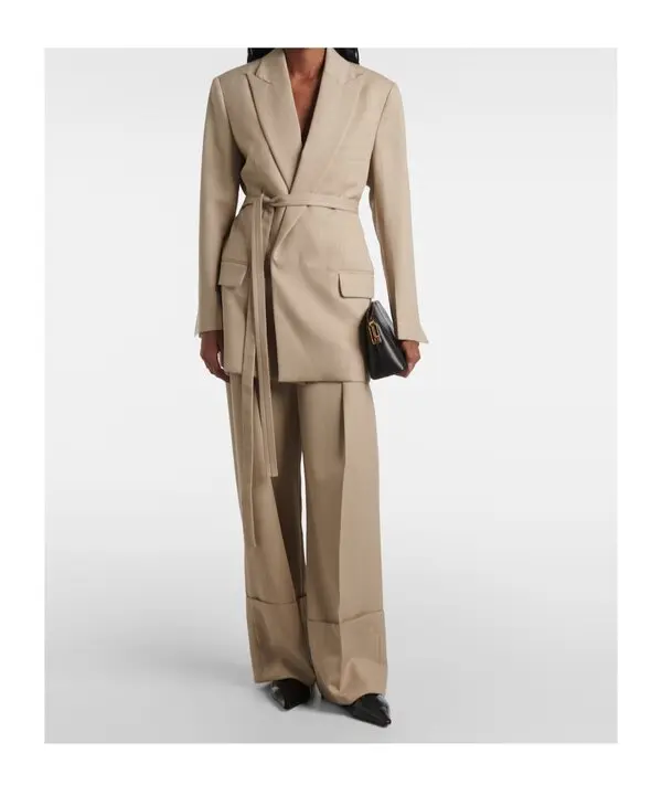 Victoria Beckham Belted Wool Blazer