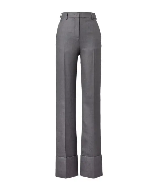 Valentino Garavani High-rise Wool Straight Pants - Grey