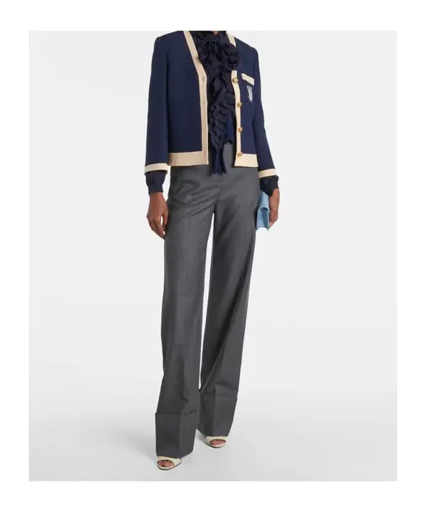 Valentino Garavani High-rise Wool Straight Pants