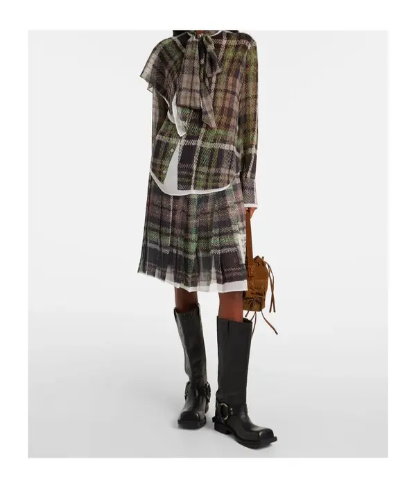 Acne Studios Trompe L'oeil Tie-neck Silk Blouse