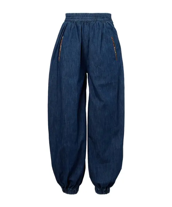 Valentino Garavani Chambray Tapered Pants - Blue