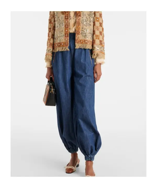 Valentino Garavani Chambray Tapered Pants