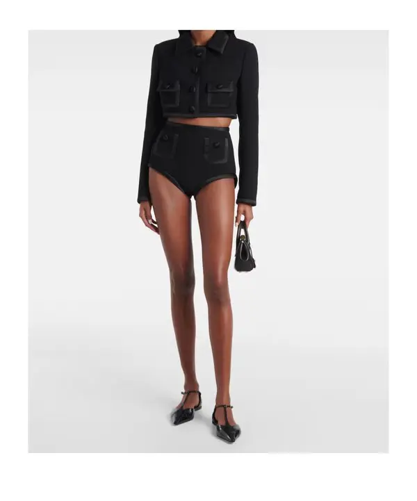 Dolce & Gabbana Cropped Wool And Silk-blend Jacket