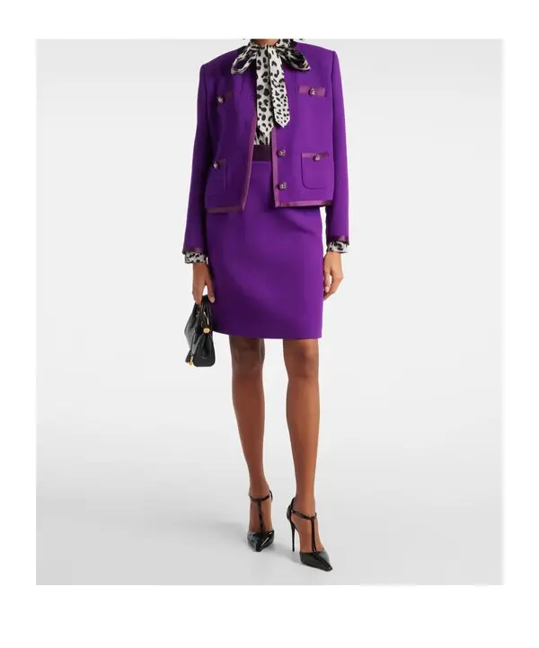 Dolce & Gabbana Dg Satin-trimmed Wool-blend Crêpe Jacket