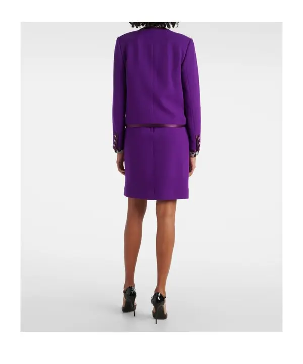 Dolce & Gabbana Dg Satin-trimmed Wool-blend Crêpe Jacket