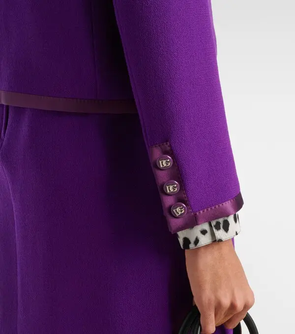 Dolce & Gabbana Dg Satin-trimmed Wool-blend Crêpe Jacket