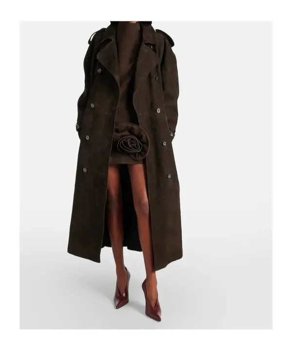 Magda Butrym Double-breasted Suede Trench Coat