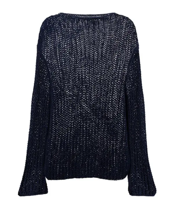 Khaite Elowen Open-knit Cotton-blend Sweater - Black