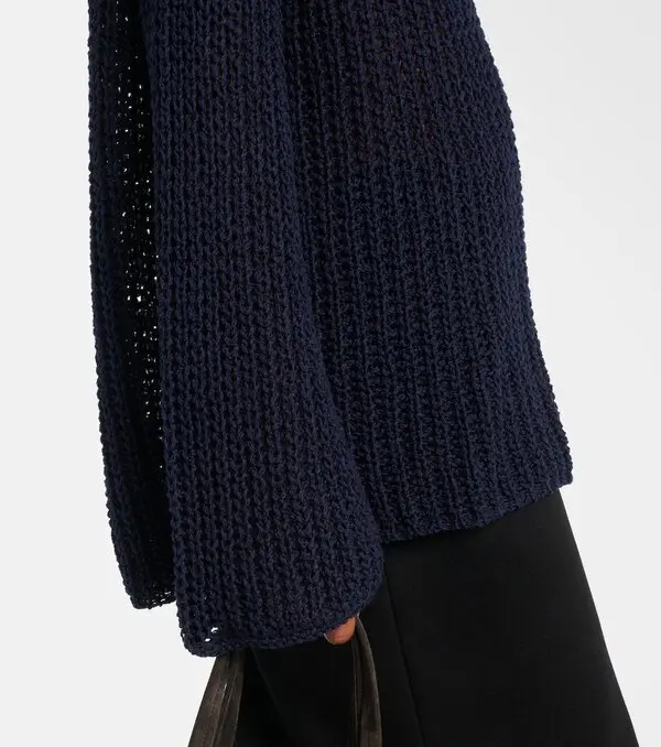 Khaite Elowen Open-knit Cotton-blend Sweater